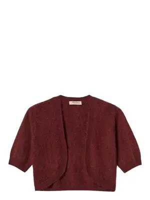 TWINSET Wool-blend Stockinette-stitch Shawl - Wine Red