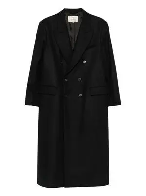 Barena Venezia Double Breasted Long Tailored Coat - Black