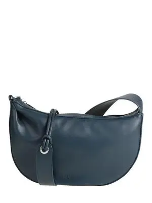 Max Mara Large Minimalist Leather Underarm Bag - Blue