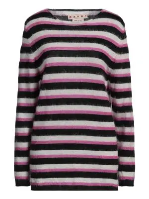 Marni Striped Knitted Top - Black