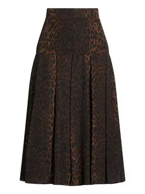 Balenciaga Leopard-print Pleated Skirt - Brown