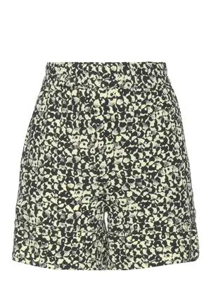 GANNI Floral-print Crepe Shorts - Black