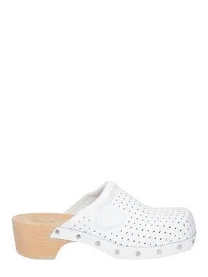Balenciaga Perforated Leather Clogs - No