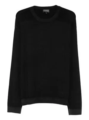 Emporio Armani Crew-neck Long-sleeve Sweater - Black