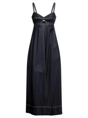 Tory Burch Solid-colored Sleeveless Flared Dress - Blue