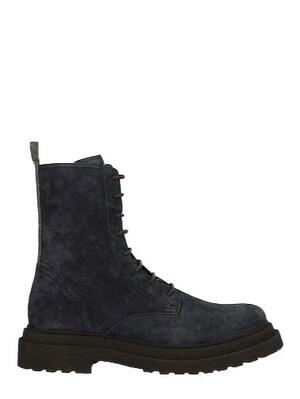 Brunello Cucinelli Roundtoe Laceup Ankle Boots - Blue