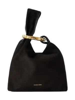 Veronica Beard Swing Embellished Suede Clutch - Black
