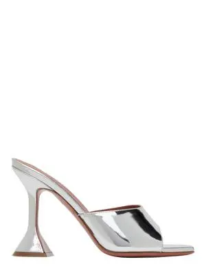Amina Muaddi Lupita Logo High-heeled Sandals - Silver