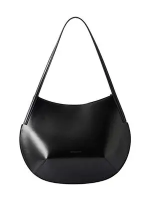 JIL SANDER Kante Leather Shoulder Bag - Black