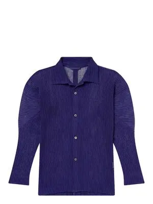 Issey Miyake Rustic Mesh Pleated Shirt - Purple