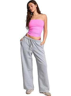 Pink PINK Campus Fleece Adjustable-Cinch Sweatpants Grey