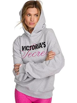 Victoria's Secret Angel Essentials Iconic Fleece Classic Hoodie - Grey