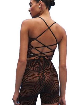 Victoria's Secret Vsx Elevate Lace-up Strappy Tank Top - Print