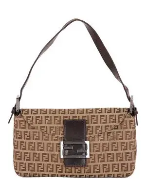 Fendi Zucchino Baguette Shoulder Bag - Brown