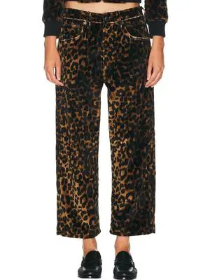 R13 X-bf Straight Leg In Brown - Brown Leopard