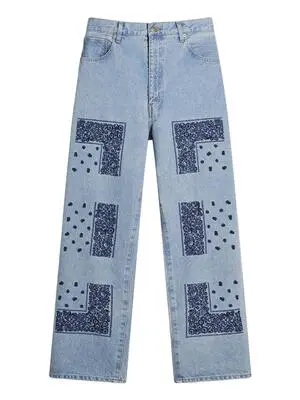 NOMARHYTHM TEXTILE NOMARHYTHM TEXTILE Bandana Embroidery Straight Leg Jeans