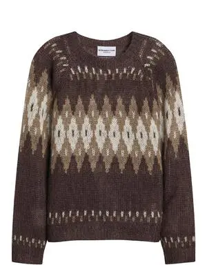 NOMARHYTHM TEXTILE Hand Knit Snowflake Sweater - Brown