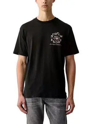 Scotch & Soda Graphic-print Relaxed-fit T-shirt - Black