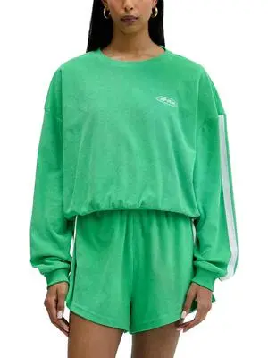 Rip Curl High Tide Logo-embroidered Side-stripe Sweatshirt - Green