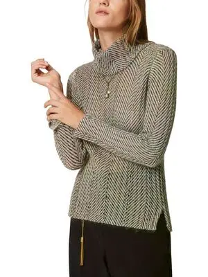 TWINSET Turtleneck Jumper With Print - Neutrals