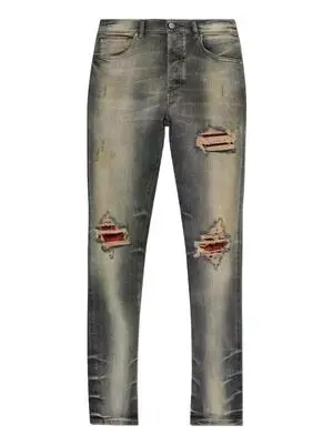 Amiri Distressed Patchwork Jeans - Grey