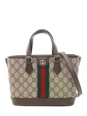 Gucci 2000-2015 Small Gg Supreme Web Ophidia Satchel - Neutrals