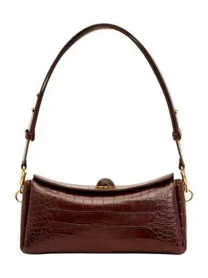 AMI AMI Paris Crocodile-Embossed Cow Leather Carrousel Bag