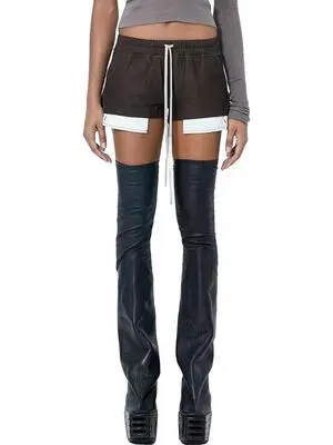 Rick Owens Layered Drawstring Shorts - Brown