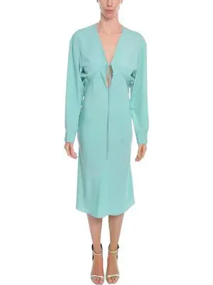 SUPER BLOND Cut-out Long-sleeve Midi Dress - Green