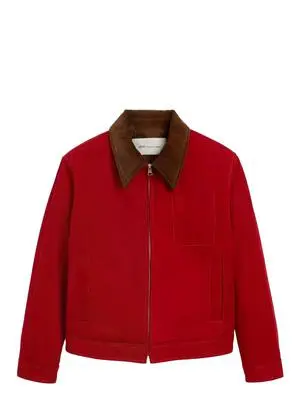 AMI Cotton Zipped Jacket With Ami De Coeur