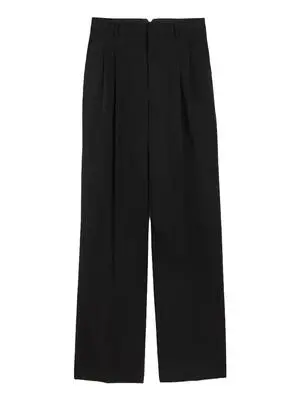 AMI High-waisted Wide-leg Wool Trousers