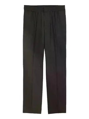 AMI Paris Elasticated-waist Striped Wool Trousers - Grey