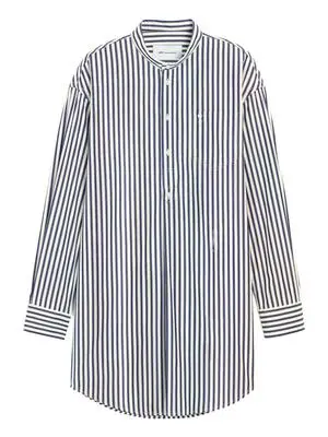 AMI Paris Cotton Mao-collar Tunic Dress - Blue