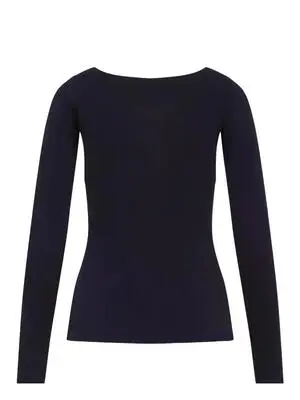 Elisabetta Franchi Jewel Logo Detail Long Sleeve Top - Blue