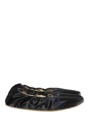 THE ROW Velvet Round Ballet Flats - Black
