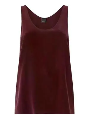 Pinko Vest Top In Sand Wash Silk - Red