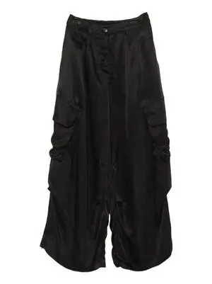 Isabel Benenato Satin-finish Cargo Pants - Black