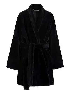 Nour Hammour Astoria Belted Coat - Black