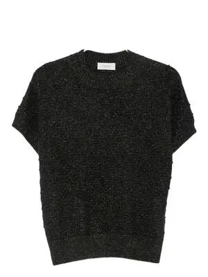 AGNONA Bobble-knit Metallic-thread Sweater