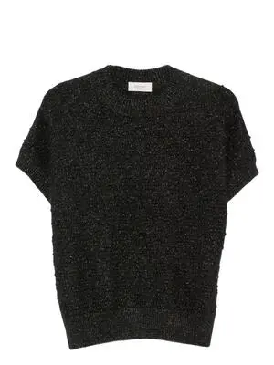 AGNONA Bobble-Knit Metallic-Thread Sweater