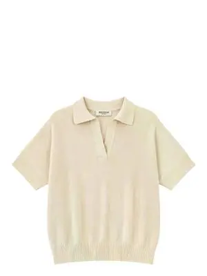 Max Mara Short-sleeve Polo Sweater Neutrals