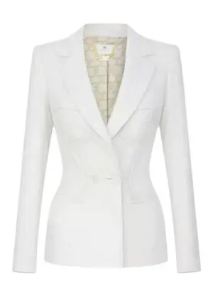 ELISABETTA FRANCHI Bustier-style Raw-cut Jacket