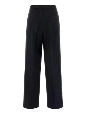 JIL SANDER Wool Pinstripe Trousers - Blue
