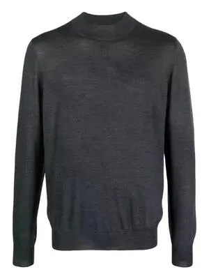 BARBA NAPOLI Fine-knit Mock-neck Sweater - Grey