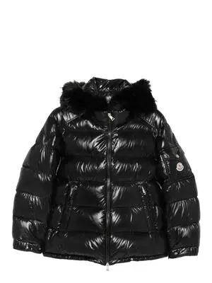 Moncler Fur-trim Quilted Jacket - Black