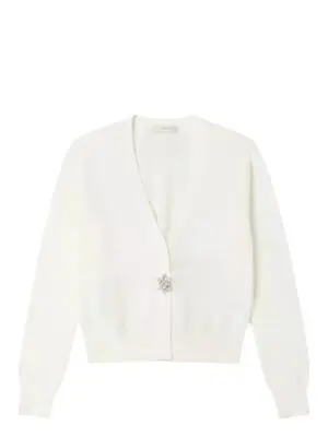 Liu Jo Crystal-embellished V-neck Cardigan - Neutrals