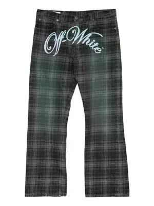 Off-White Check Jaquarded Straight Jeans - Black
