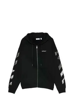 Off-White Metal-arrow Zip-up Hoodie - Black