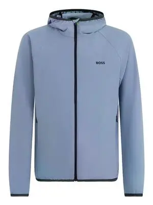 BOSS Logo-print Hooded Jacket - Blue