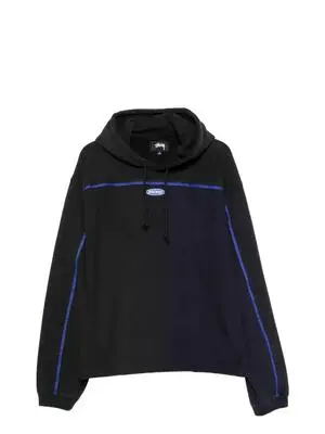 StÜssy Logo-patch Tape-trim Hoodie - Black
